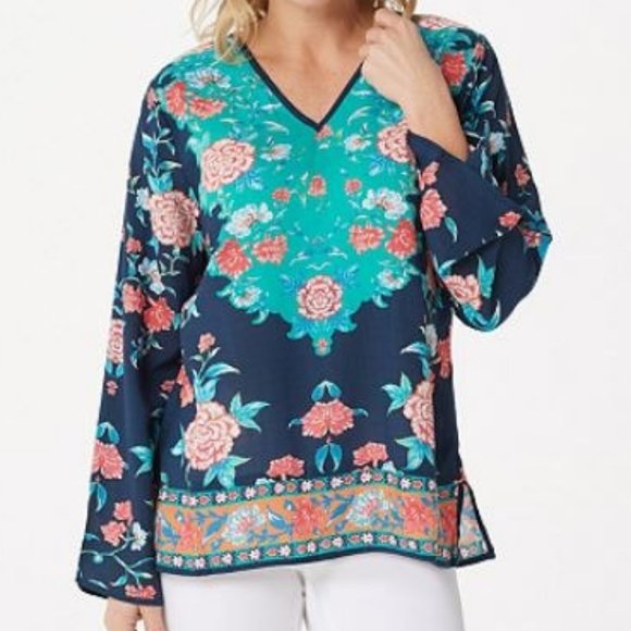 Tolani | Tops | Tolani Collection Vneck Floral Printed Woven Top 85 ...
